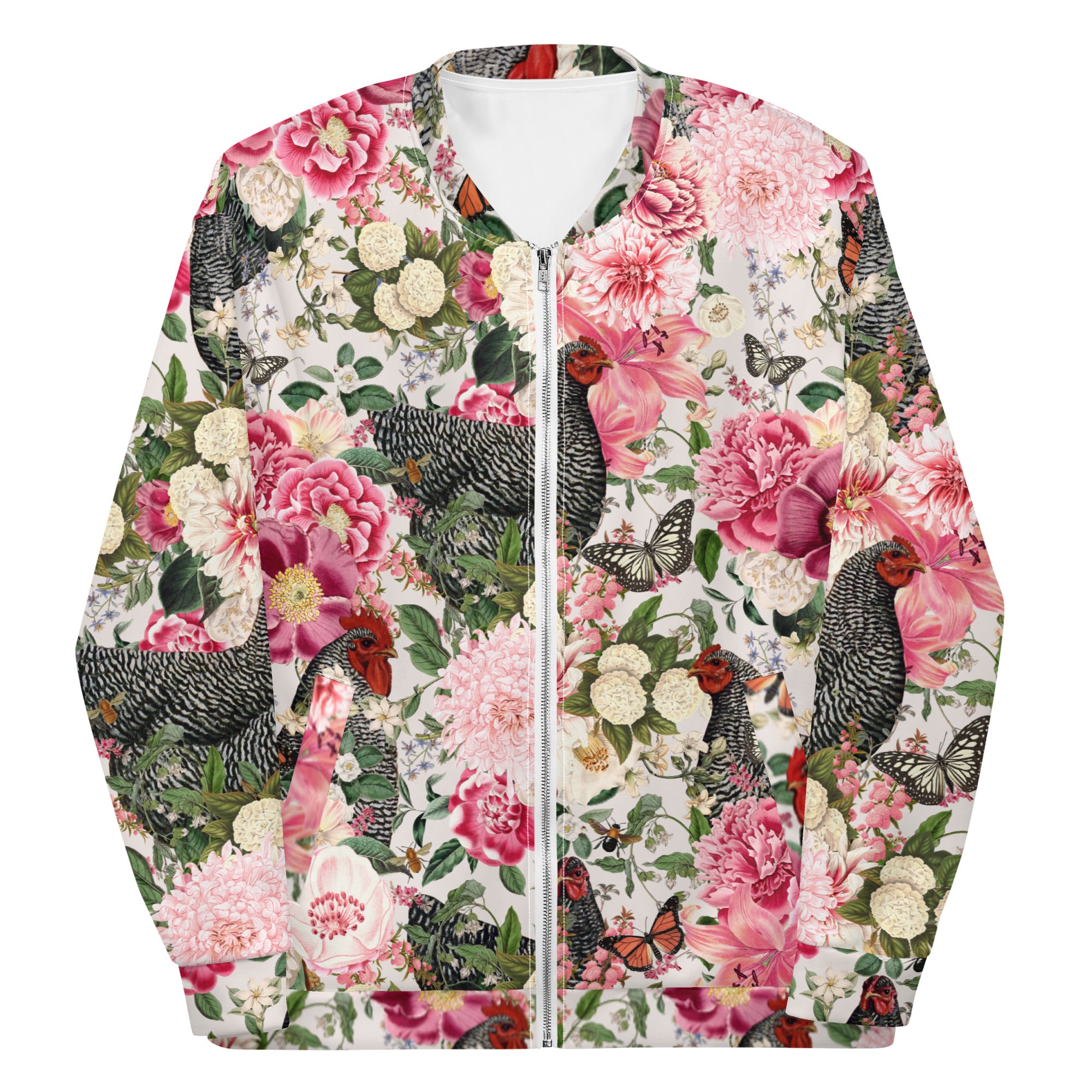 Secret Chicken Garden Bomber Jacket, barred rock neutral – Drinking ...